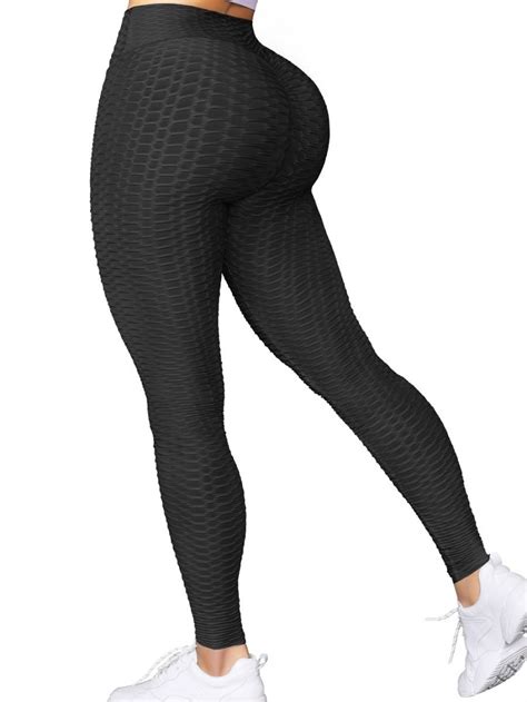 Romance Black Ruched Yoga Legging Ankle Length High Rise Ladies