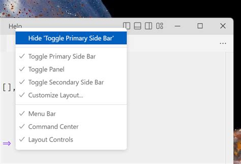 Command Center Visibility Should Be Toggled As One Unit · Issue 162598 · Microsoftvscode · Github