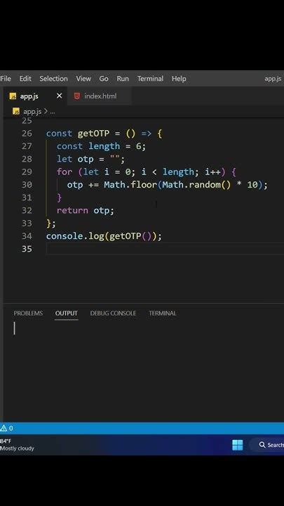 Random Otp Genaretor Javascript Ramdom Otp Javascript Viral Html React Shorts Youtube