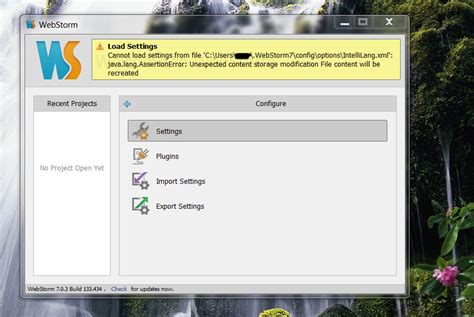 Javascript Webstorm Crashes And All My Settings Gone Stack Overflow