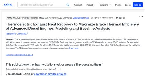 Thermoelectric Exhaust Heat Recovery To Maximize Brake Thermal Efficiency Of Advanced Diesel