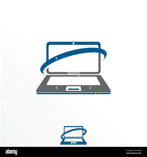 simple laptop and cutting holding image graphic icon logo design abstract concept vector stock