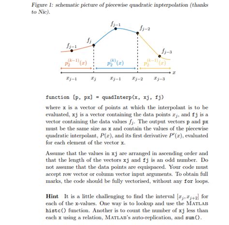 Solved 2 Piecewise Quadratic Interpolation The Aim Of This