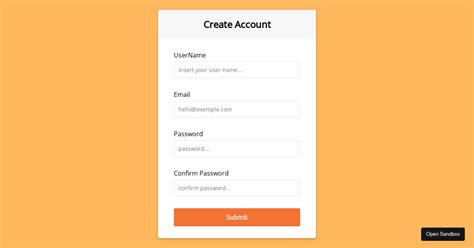Form Validation With Html Css Js Codesandbox