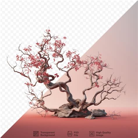 premium psd pruned tree in isolation