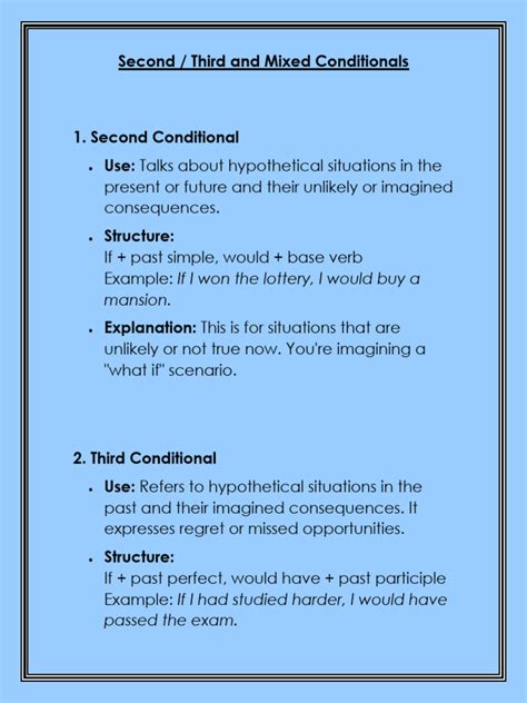 Understanding Second Third And Mixed Conditionals Pdf