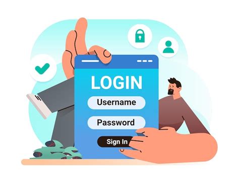 Premium Vector Man Login To Social Media App Mobile Or Computer