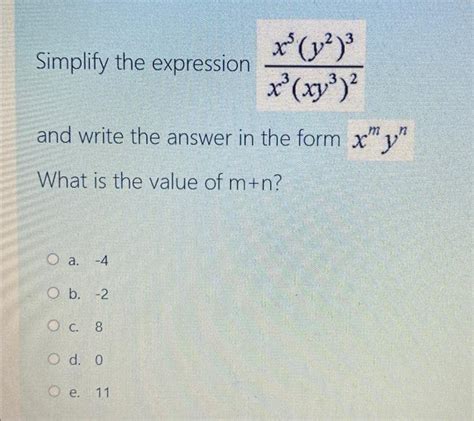 Solved Simplify The Expression X Xy X Y And Write The Chegg Com