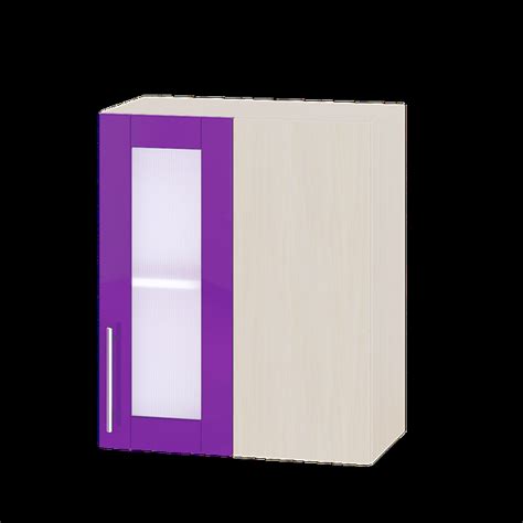 Кухня Модерн модуль Кутовий Верх Вітрина ВВ27 600 Бузок Глянець Дуб молочний 60х30х72см фото