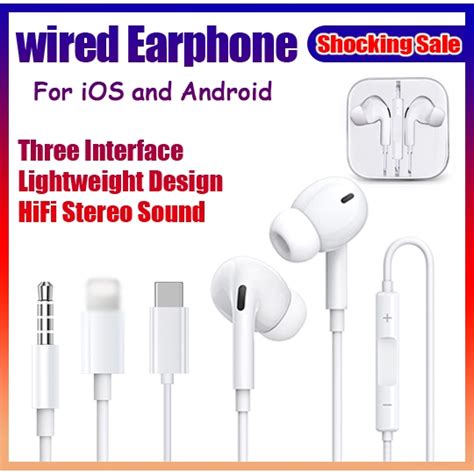 Wired Earphones Mm Type C Interface For Ios And Android Universal Smartphones Lightweight
