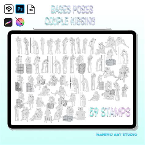 59 Couple Kissing Poses Bases Romantic Drawing Bases Png Abr