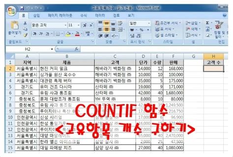 countif 함수 특정 범위의 고유항목 개수구하기 네이버 블로그