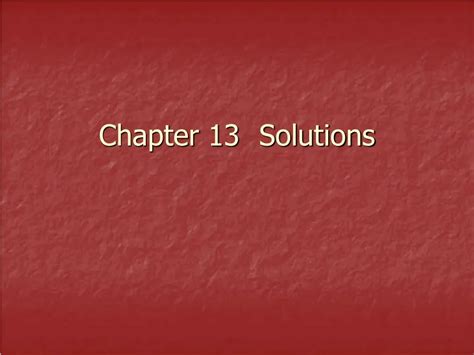 PPT Chapter 13 Solutions PowerPoint Presentation Free Download ID 587711