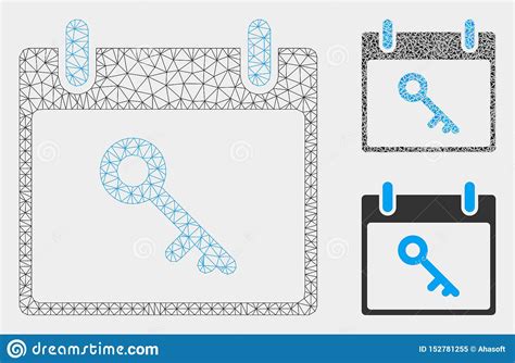 Key Calendar Day Vector Mesh 2d Model And Triangle Mosaic Icon Stock Vector Illustration Of
