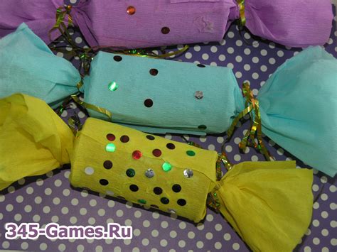 Конфета из цветной бумаги