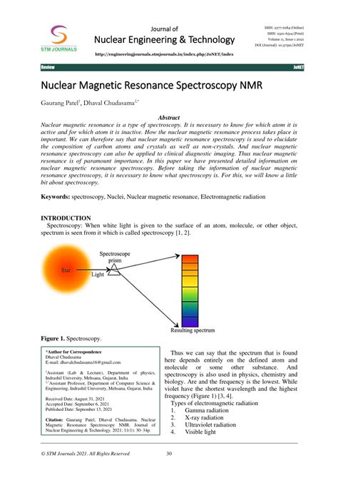 Pdf Nuclear Magnetic Resonance Spectroscopy Nmr