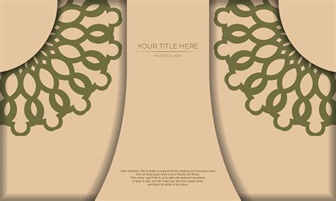 그리스 패턴엽서 인쇄 디자인용 템플릿입니다 고급 장식품과 로고와 텍스트를위한 장소 베이지 배너 템플릿 0명에 대한 스톡 벡터 아트 및 기타 이미지 Istock