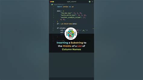 🎥 Insert A Substring Into The Middle Of Column Names In Python 🐍💡