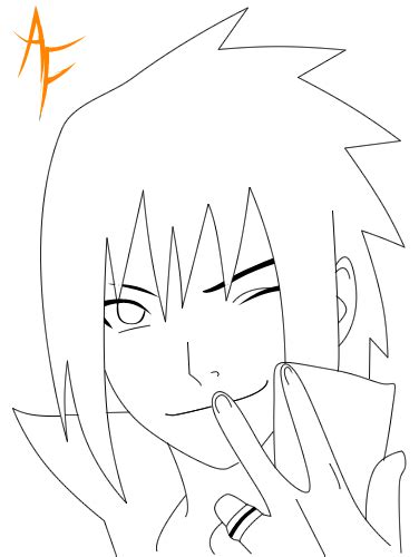 Sasuke Line Art By Ahrifox On Deviantart Artofit