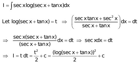 15 Integrals Of Sex Log Secx Tanx Dx