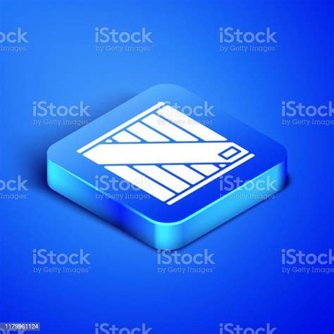 파란색 배경에 격리 된 등각 투영 나무 상자 아이콘입니다 파란색 사각형 버튼입니다 벡터 일러스트레이션 나무 상자에 대한 스톡 벡터 아트 및 기타 이미지 Istock