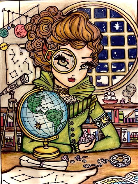 Hannah Lynn Coloring Steampunk Darlings Evelyn
