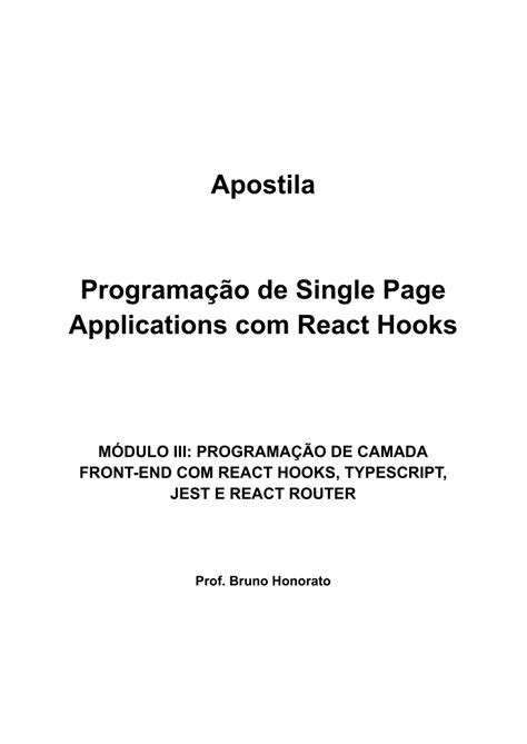 Pdf Apostila Programação De Single Page Applications Com React Hooks