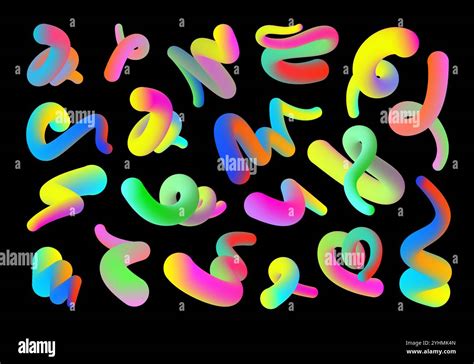 Gradient 3d Shapes Abstract Colorful Lines Twisty Forms And Vibrant Flowing Curves Fluid