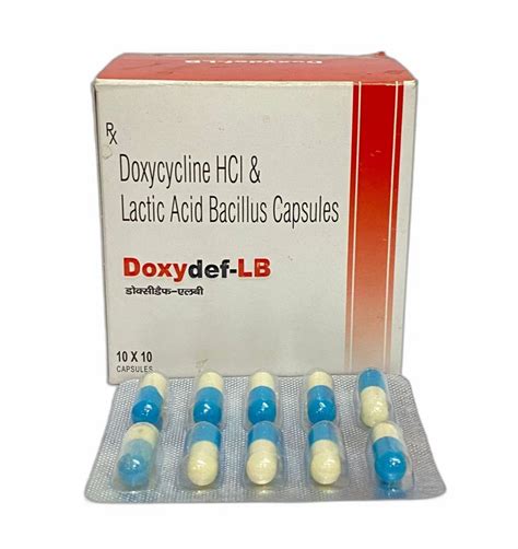 Doxydef Lb Doxycycline Hcl And Lactic Acid Bacillus 400mg Capsules Manufacturer Uninor Biotech