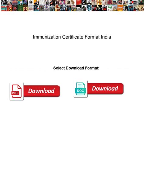 Immunization Certificate Format India Pdf Vaccines Vaccination