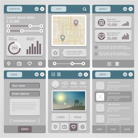 Premium Vector Flat Mobile Ui Design