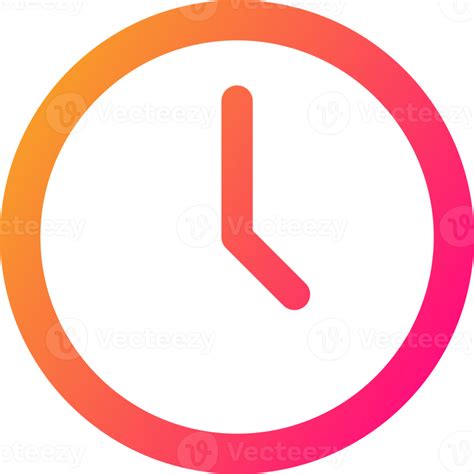 Clock Icon In Gradient Colors Analog Time Signs Illustration 18928902 Png