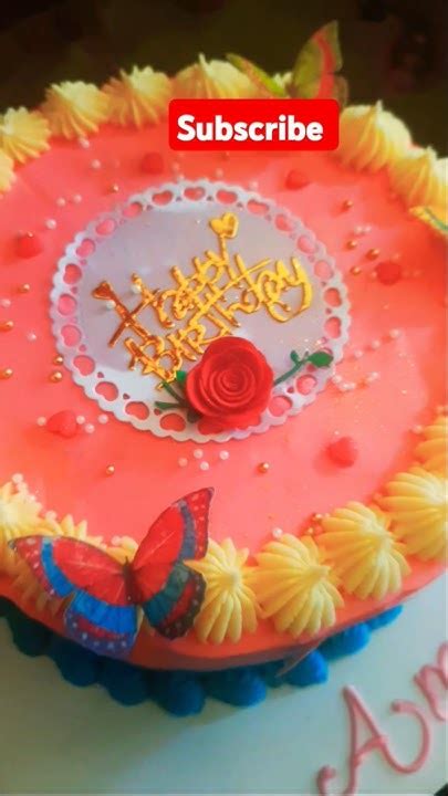 How To Decorate Birthday Cake 🎂🌸 අම්මා කෙනෙක්ට හදපු ලස්සන කේක් එකක් 😍 Birthdaycake Shorts