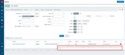problema frontend zabbix conexão odbc mysql zabbix forums