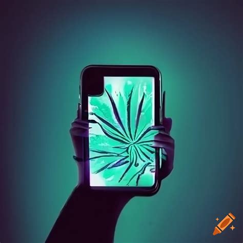 Person Using Smartphone And Cannabis With A Depressed Individual On Craiyon