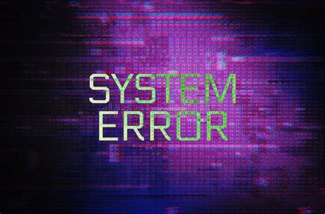 System Error Message On Device Screen With Code And Glitch Effect