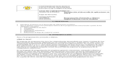 Guia De Laboratorio 1 Nombre De La Practica Introducción