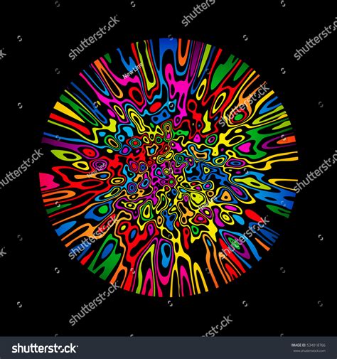 Circular Colorful Abstract Fractal Pattern Round Stock Vector 534018766 Shutterstock