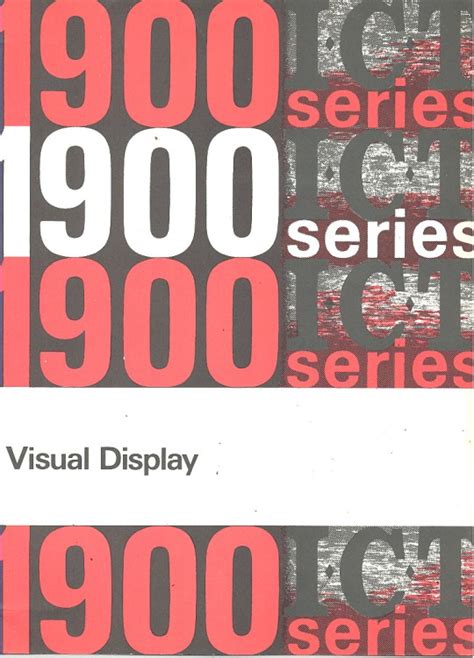 Ict 1900 Series Visual Display Manual Computing History