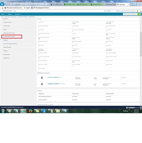 Nf 817 Azure Uirefresh Qa Test1 Employee Login View Confirmation Statement Issues Observed