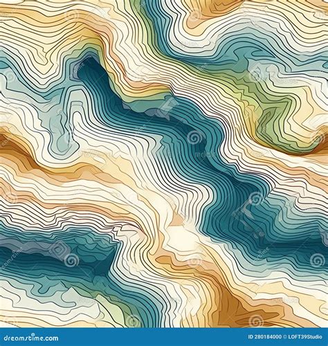 Generative Ai Topographic Map Seamless Pattern Stock Illustration Illustration Of Landscape