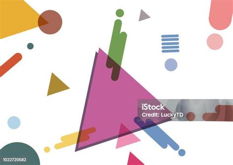 복고와 기하학적 디자인 배경 복사 공간을 추상화 합니다 삼각형 원형 및 화살표입니다 0명에 대한 스톡 벡터 아트 및 기타 이미지 0명 가리기 기하 도형 Istock