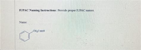 Iupac Naming Instructions Provide Proper Iupac