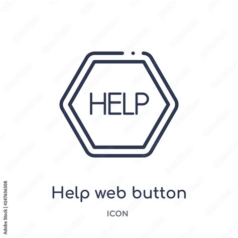 help web button icon from user interface outline collection thin line