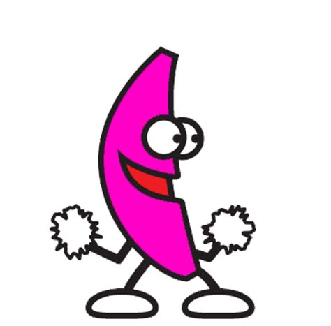 Dancing Cheerleader Banana With Pompoms 