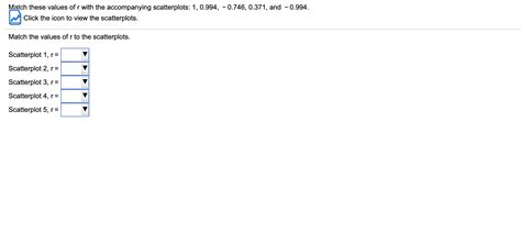 Solved Match These Values Of R With The Accompanying
