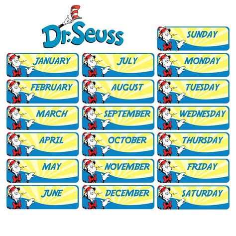 Dr Seuss Bulletin Board Calendar Calendar Productivity Hacks