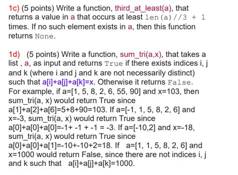 solved 1a 5 points write function largest34 returns sum 3rd 4th