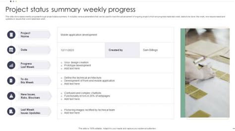 Weekly Project Status Updates Slide Team