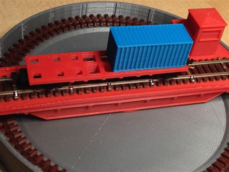 Stl File N Scale Model Train Intermodal Flatcar Freight With Magnetic